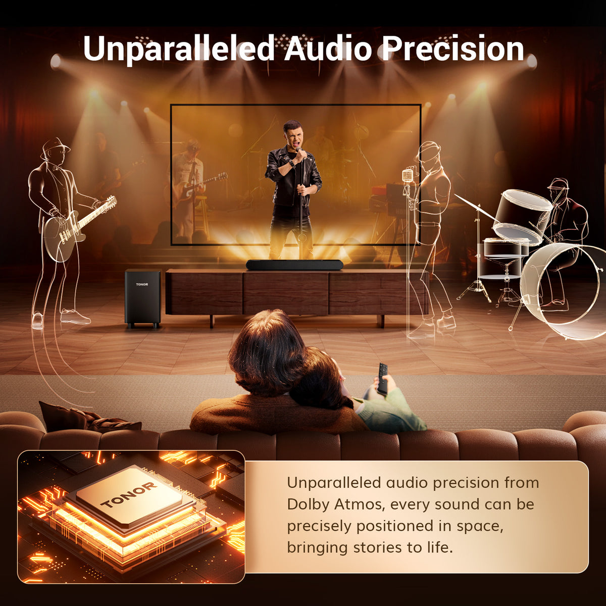 Smart TV Sound Bar with Dolby Atmos - TONOR