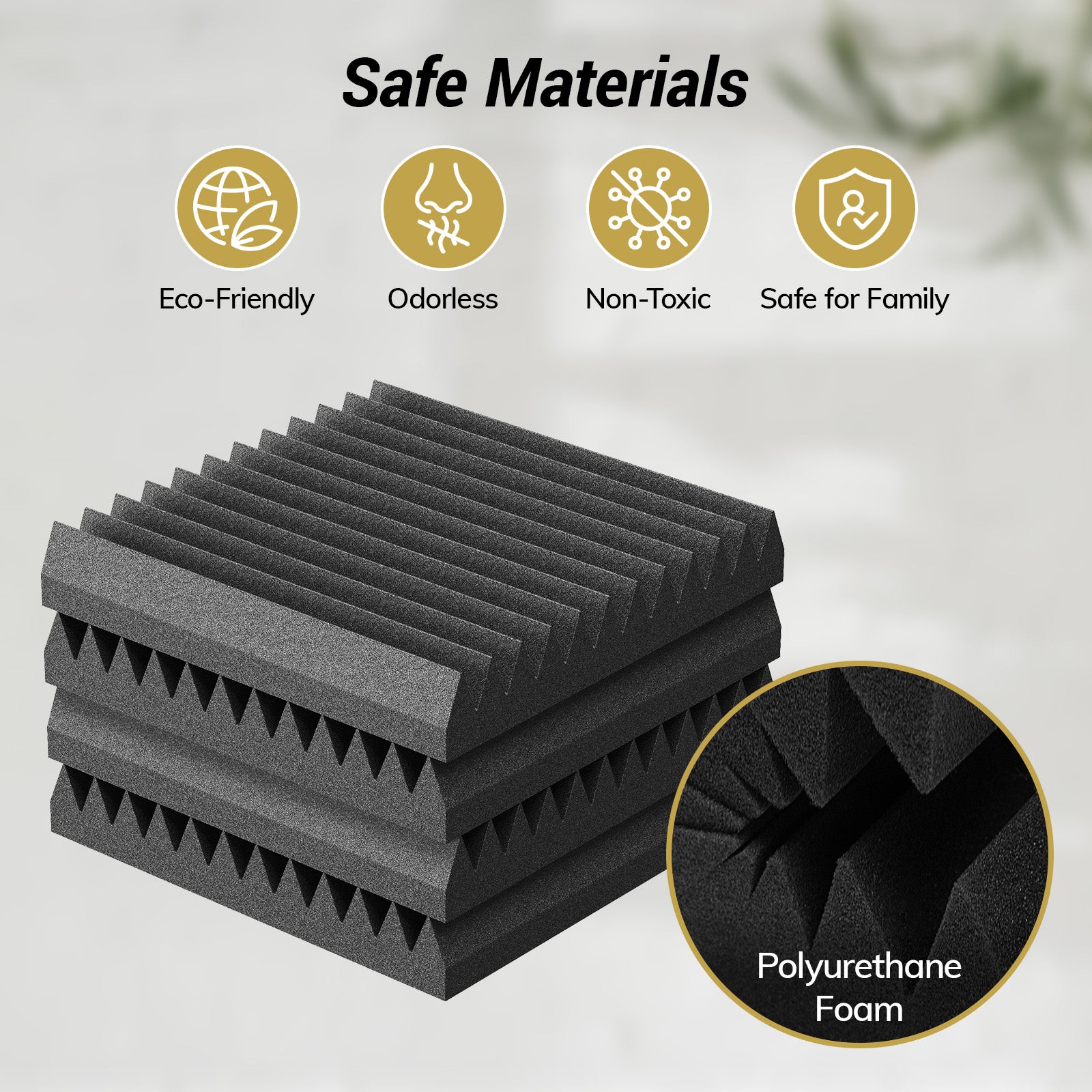 12 Pack Self-Adhesive Acoustic Foam Panels - TONOR