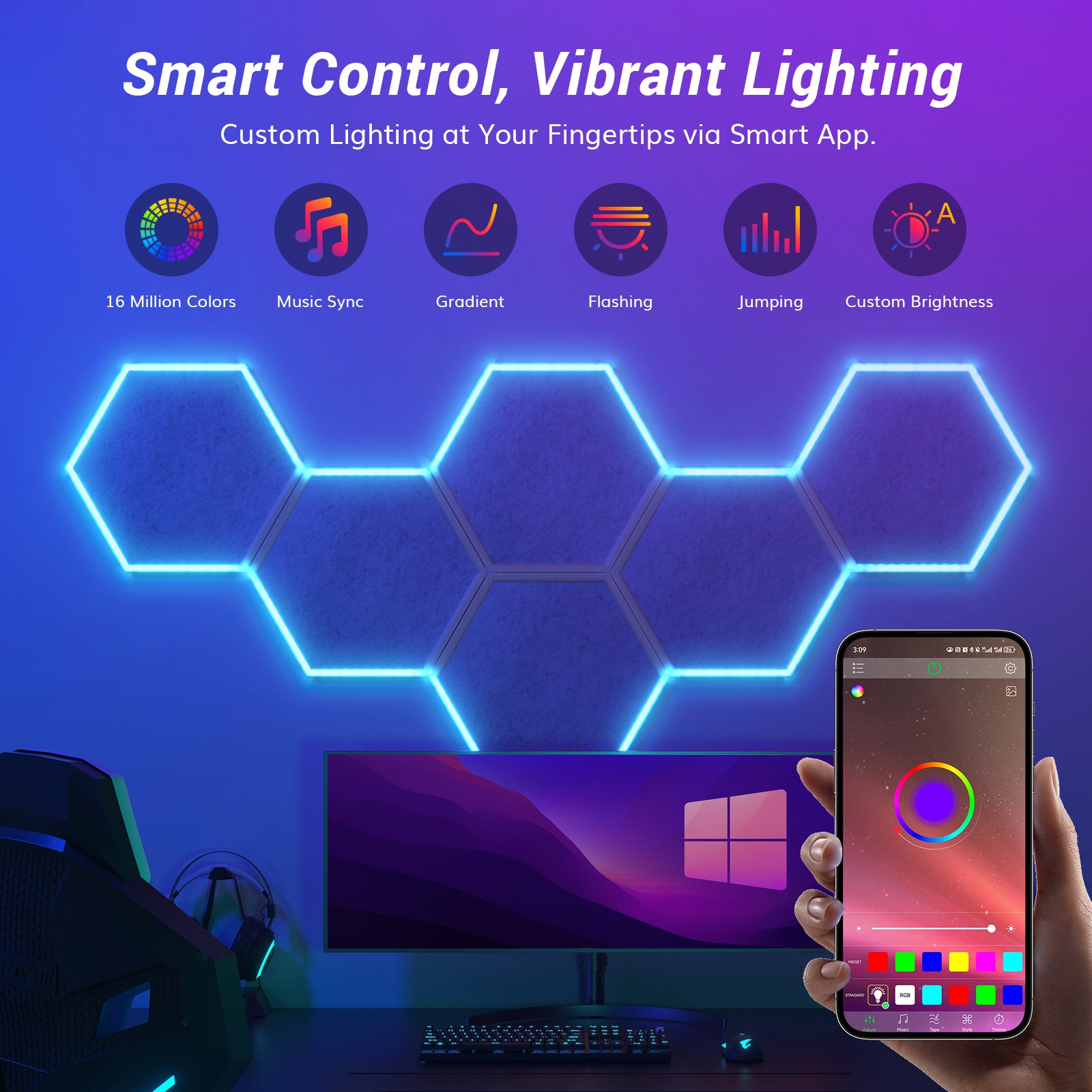 12 Set RGB Acoustic Panels - TONOR