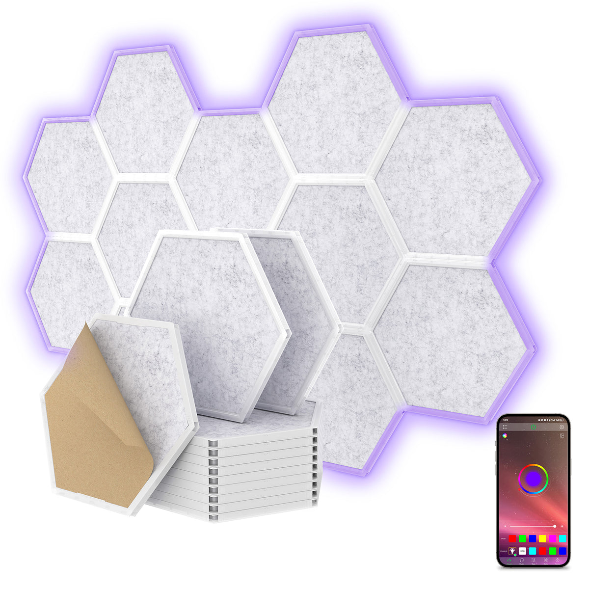 12 Set RGB Acoustic Panels - TONOR