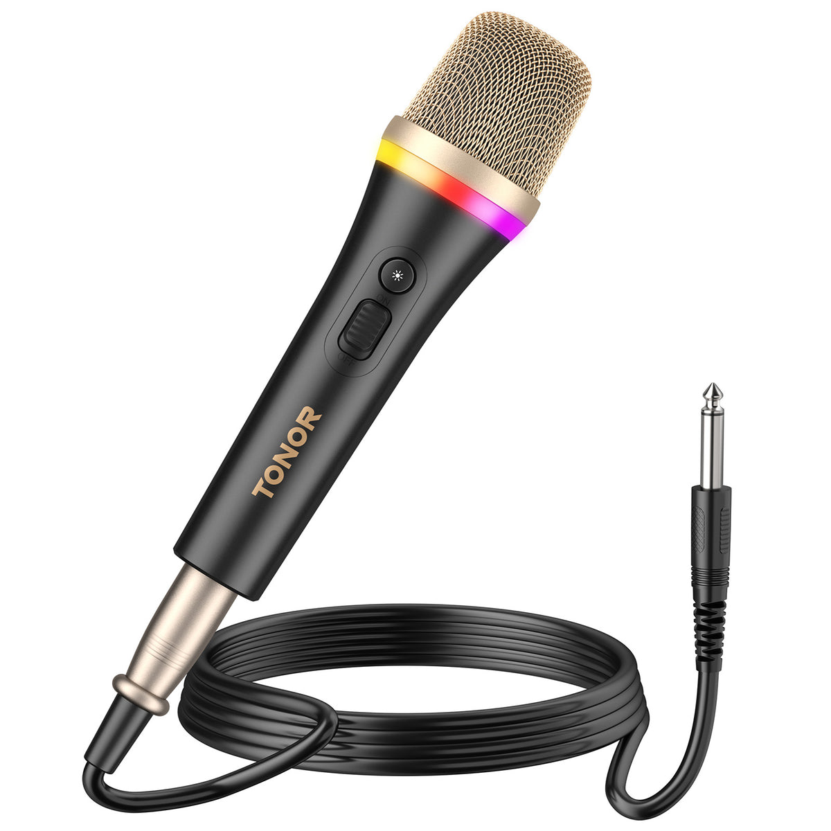 RGB Dynamic Karaoke Microphone, XLR Handheld Wired Microphone - TONOR