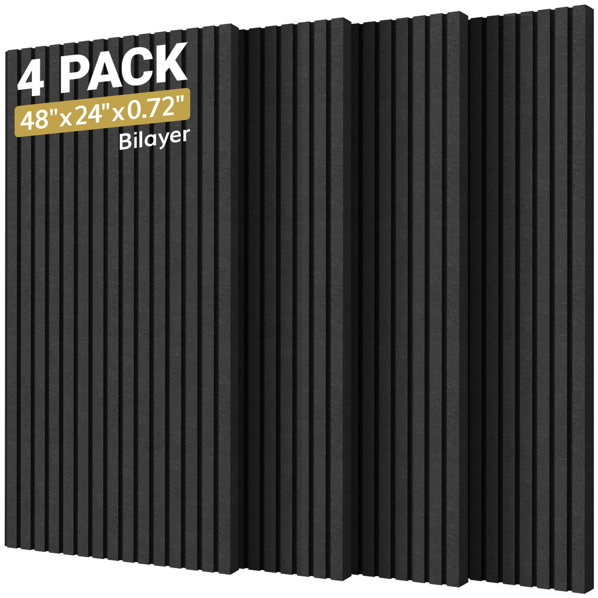 4-pack double-layer acoustic panels, large self-adhesive wall panels ...