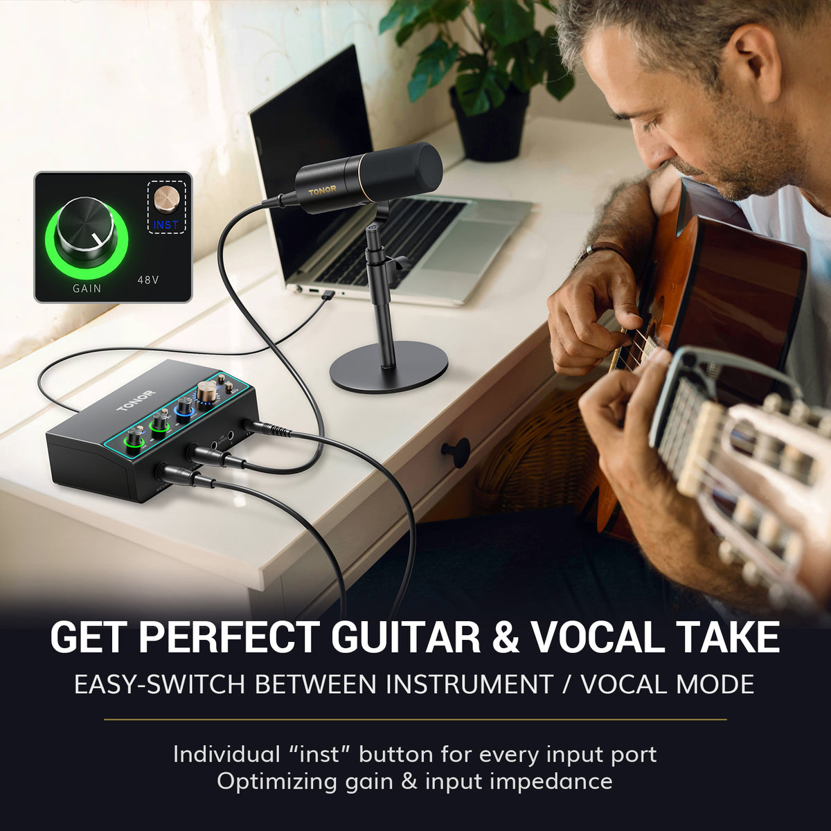 TX510 2O2 Audio Interface, USB Audio Mixer - TONOR