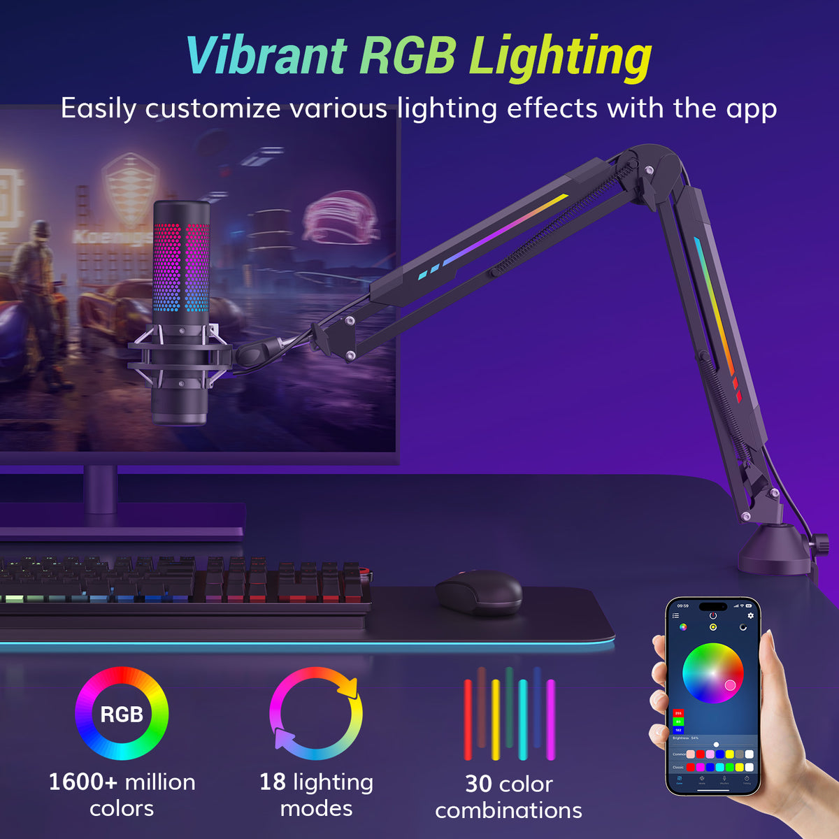 T20S Microphone Boom with RGB - TONOR