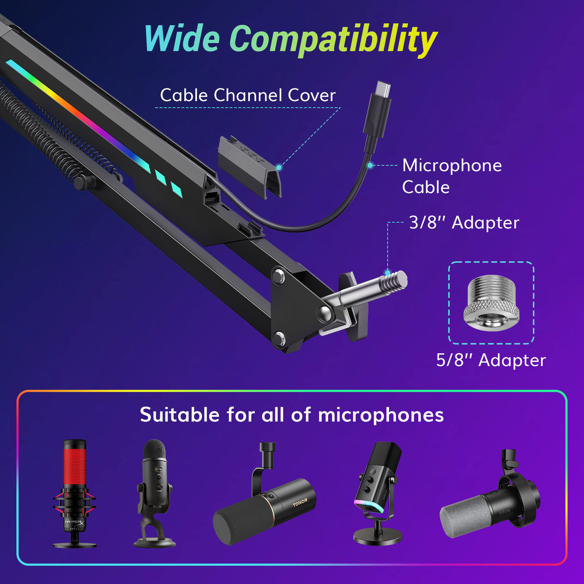 T20S Microphone Boom with RGB - TONOR