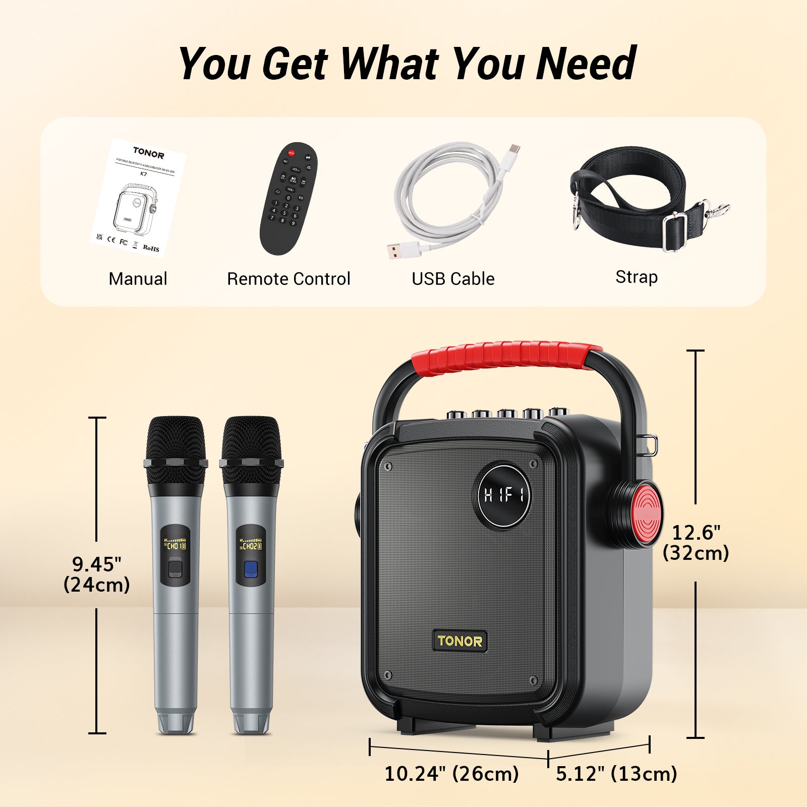 K7 Portable Karaoke Machine - TONOR