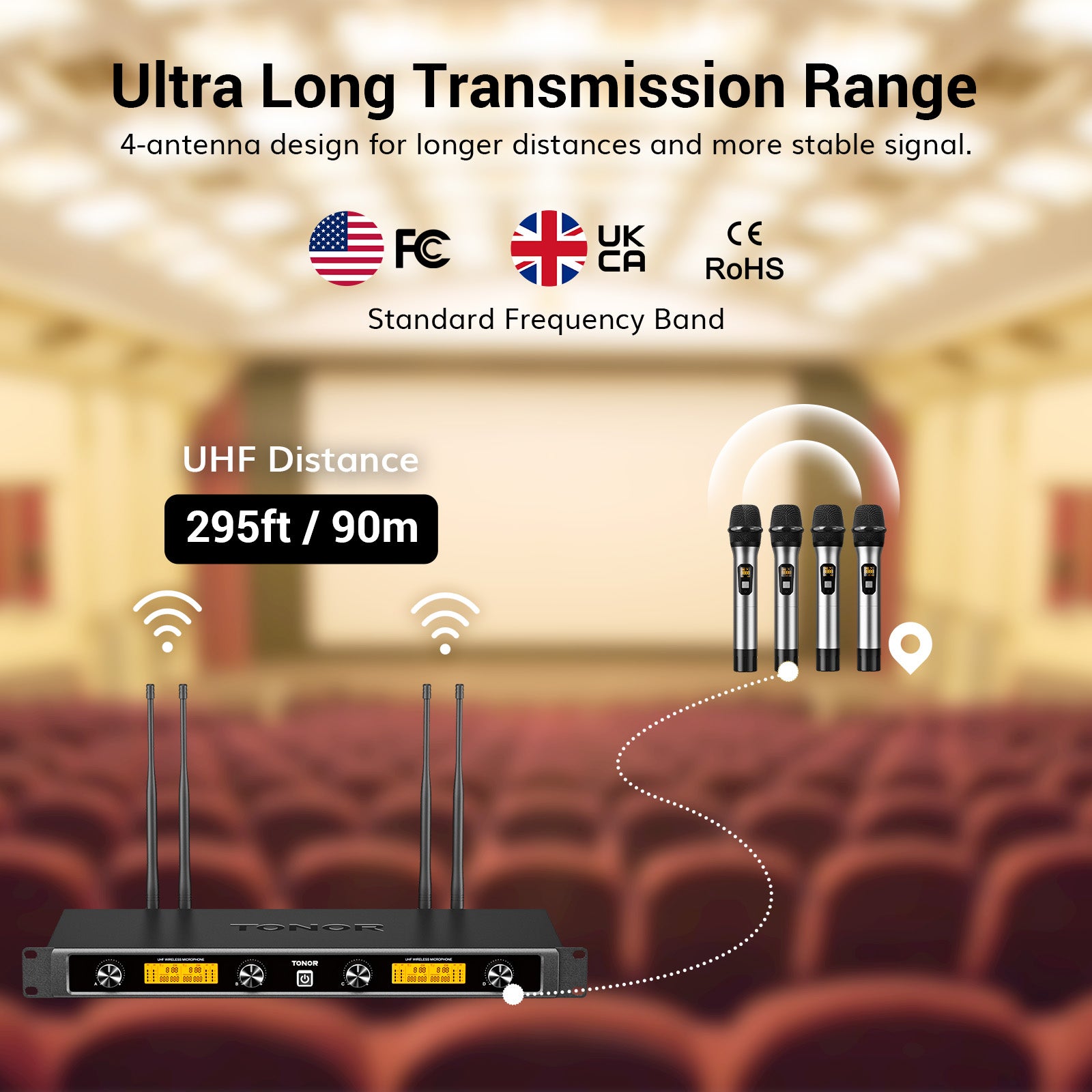 TW-840 Four Wireless Microphones - TONOR