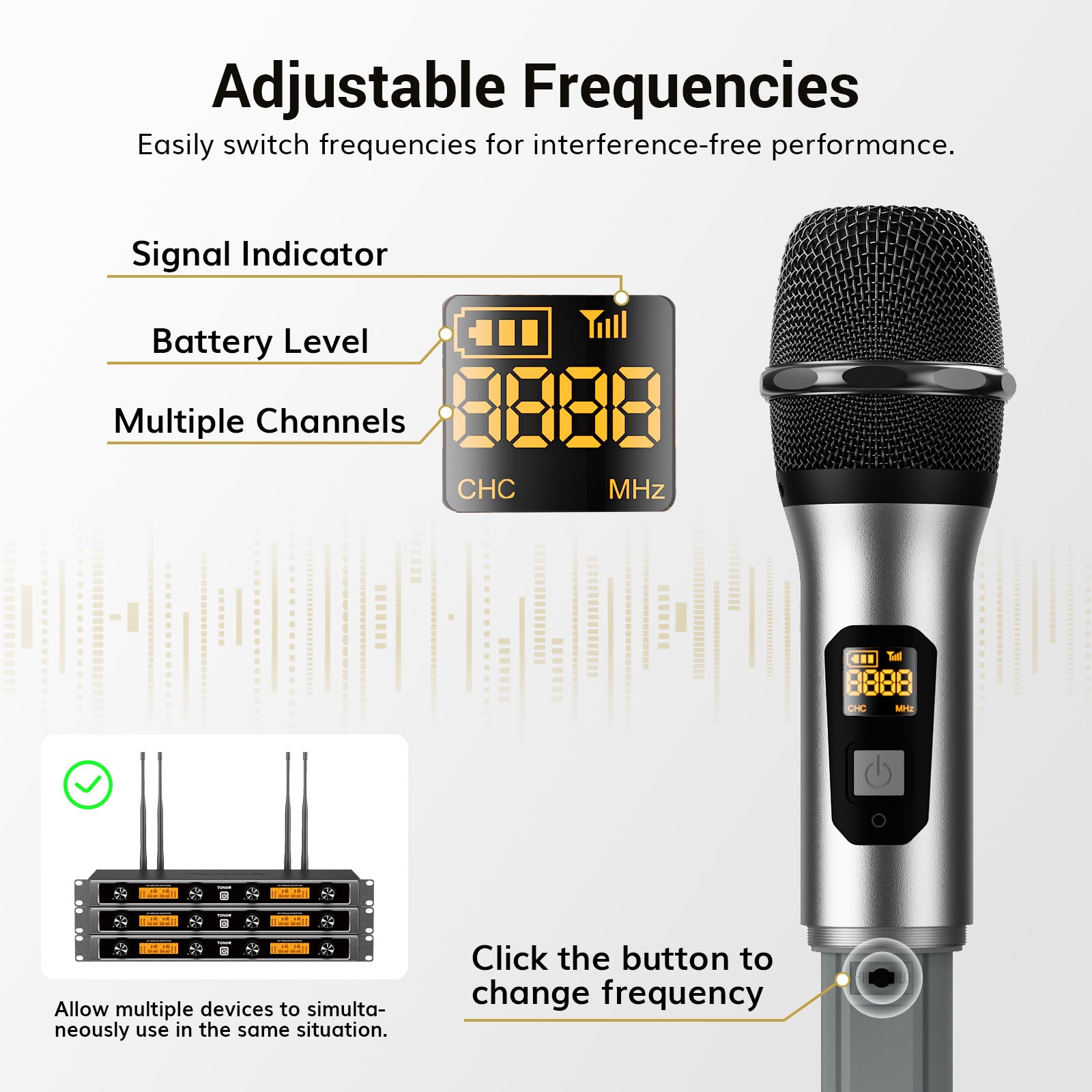 TW-840 Four Wireless Microphones - TONOR