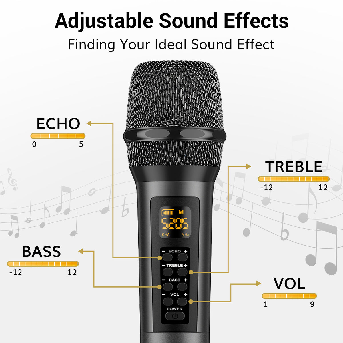 TW525 Wireless Microphone With Treble/Bass/Echo - TONOR