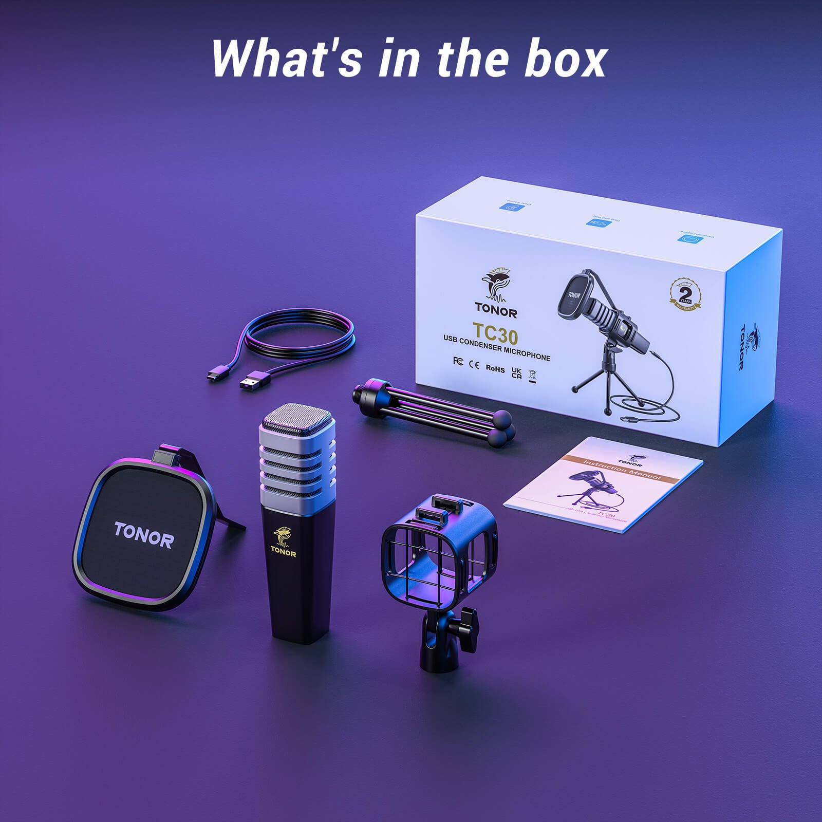 TC-30 RGB USB Microphone Kit – TONOR